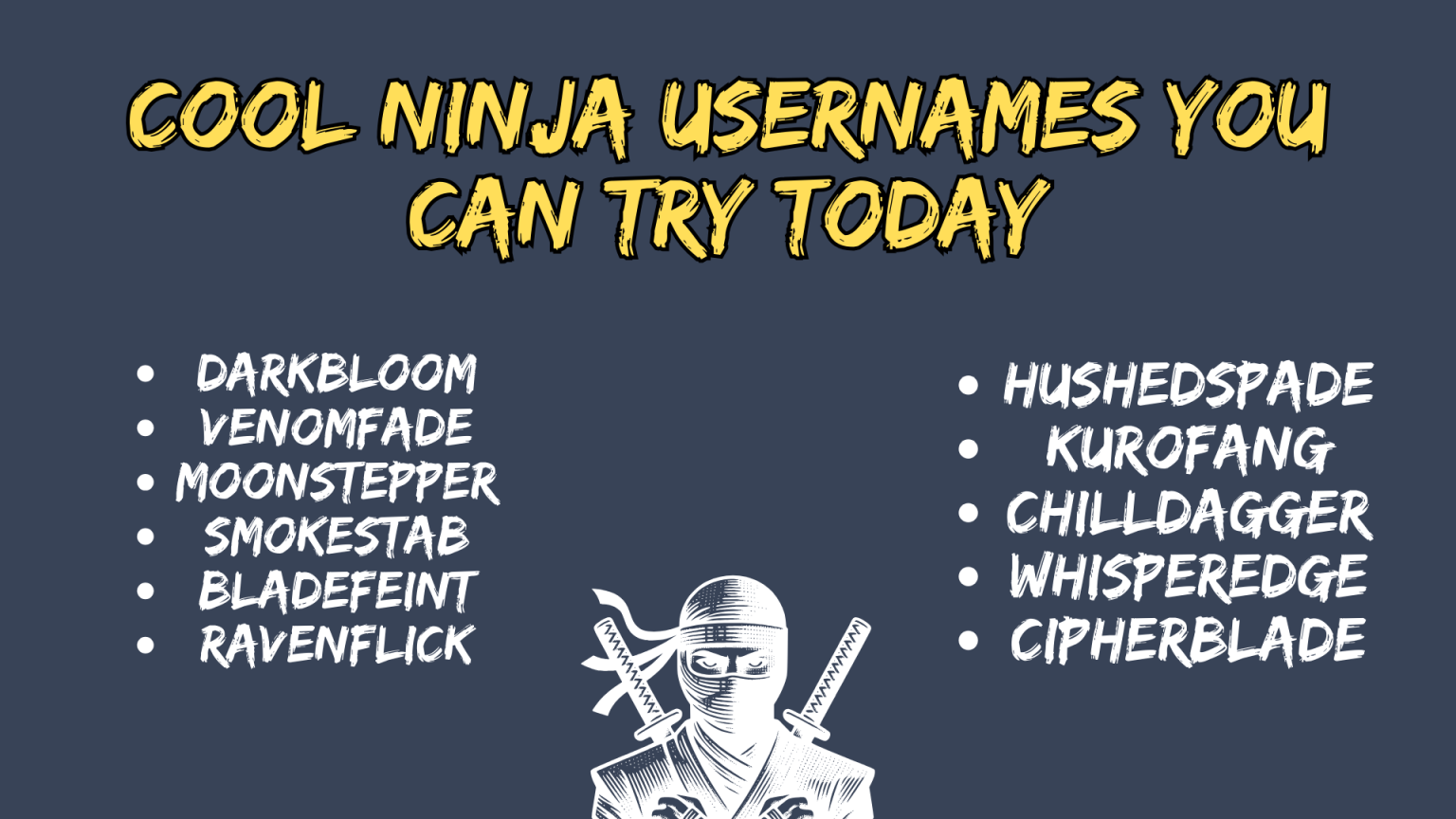 700+ Ninja Names Ideas for Warriors, Gamers & Writers - Search Fleek