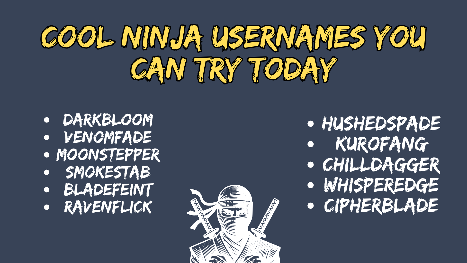 700+ Ninja Names Ideas for Warriors, Gamers & Writers - Search Fleek
