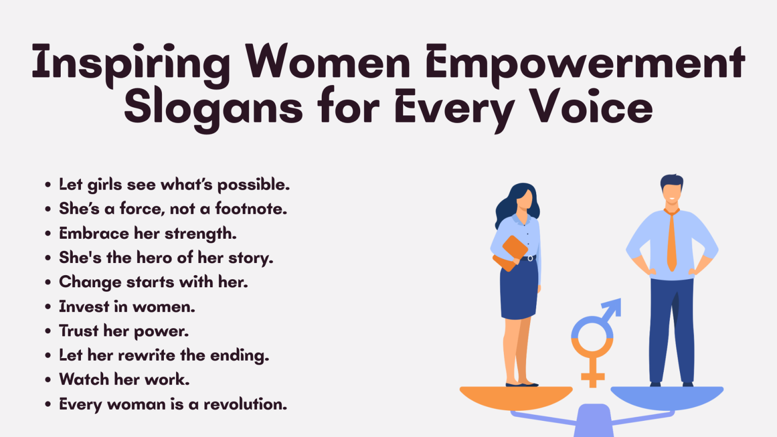 200+ Gender Equality Slogans That Demand Equal Rights - Search Fleek